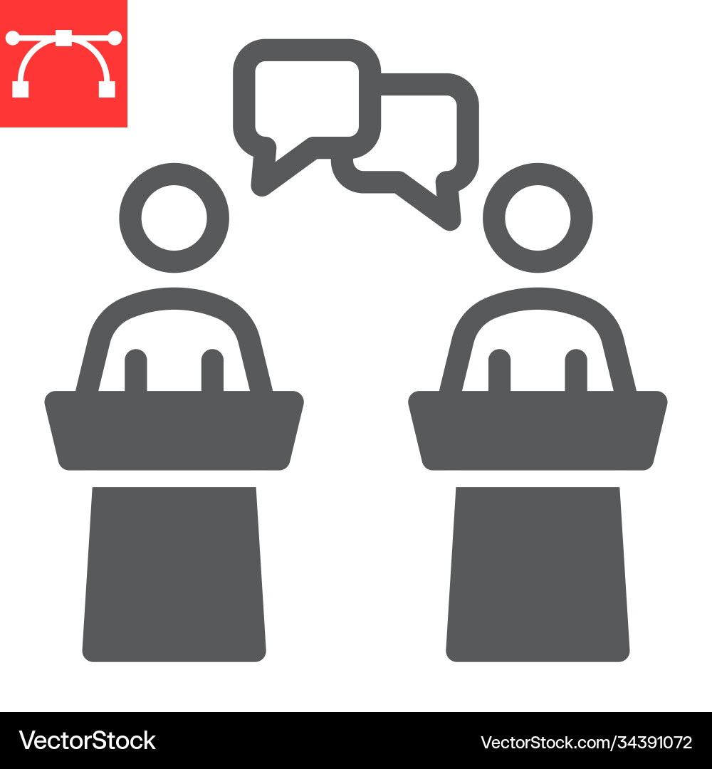 Debate glyph icon election and discussion Vector Image