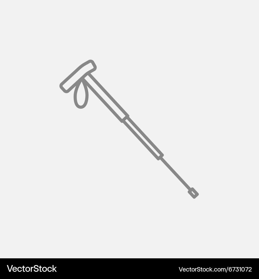 Hiking pole line icon Royalty Free Vector Image