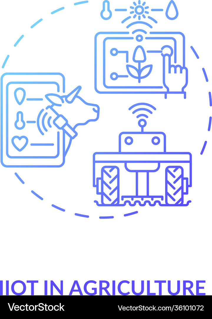 Iiot in agriculture concept icon Royalty Free Vector Image