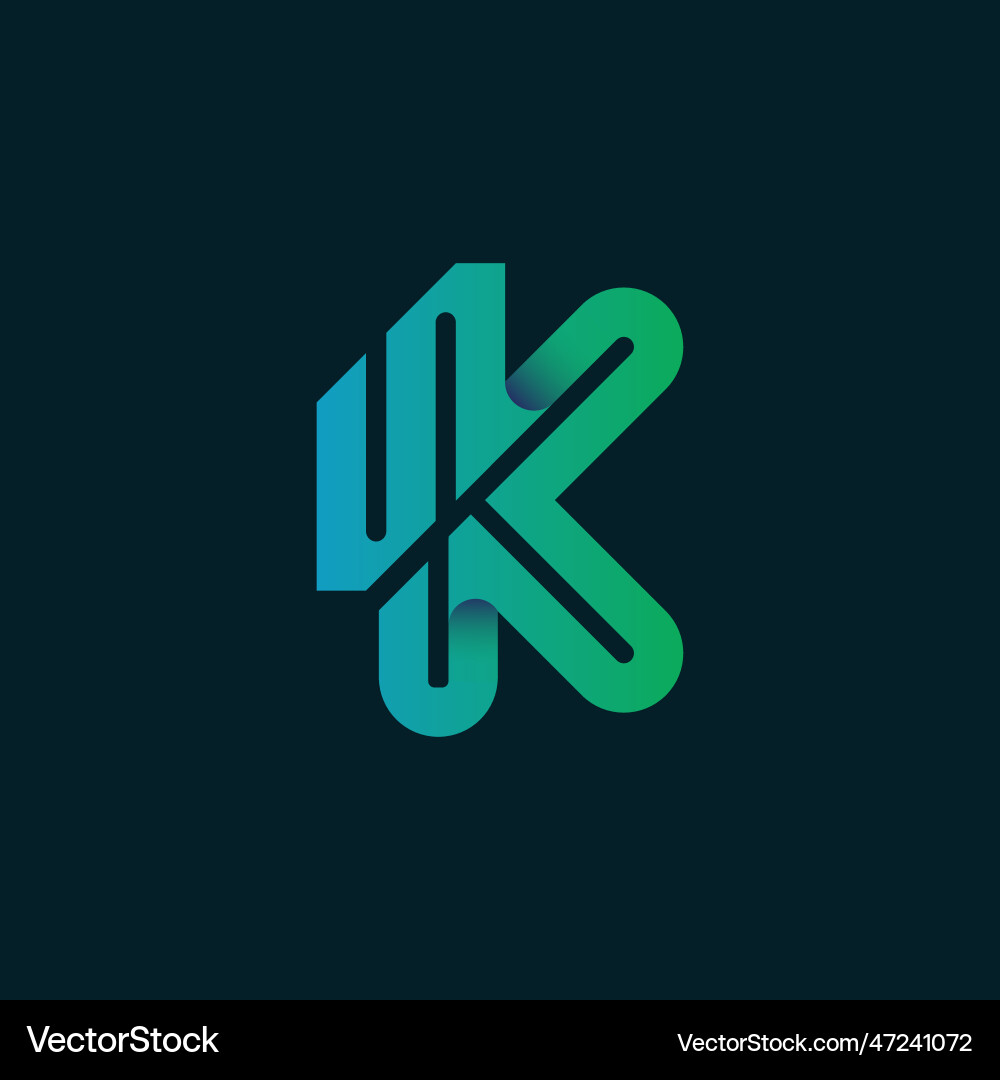 Initial letter k logo letter s u k logo design Vector Image