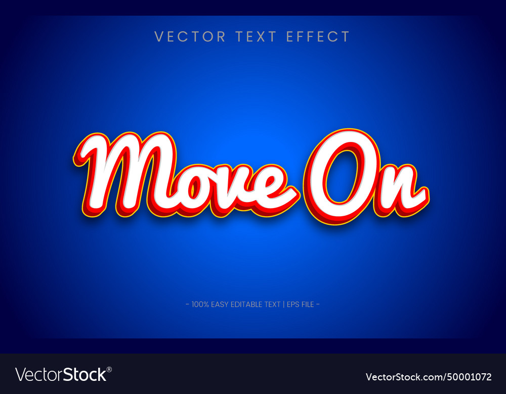 Move on text effect Royalty Free Vector Image - VectorStock