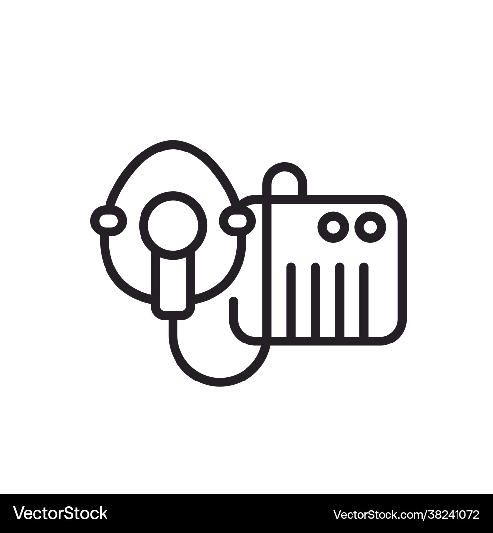 Nebulizer or inhaler with mask line icon Vector Image