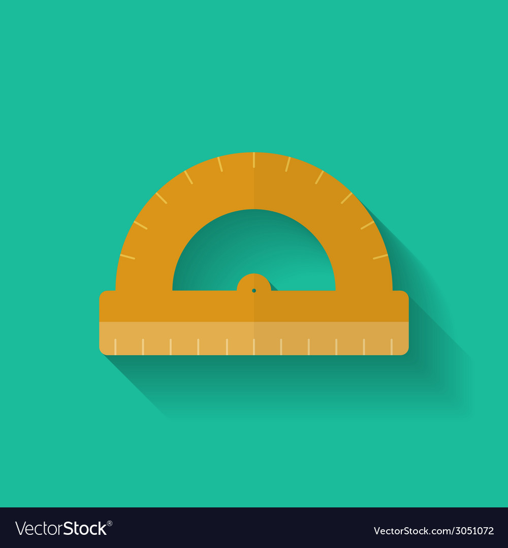 Protractor icon flat style Royalty Free Vector Image
