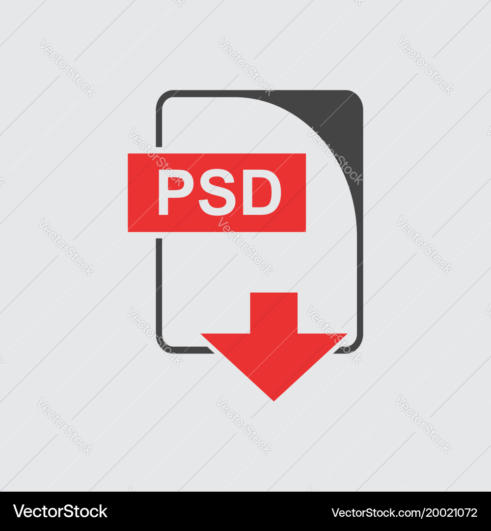 Psd icon flat Royalty Free Vector Image - VectorStock