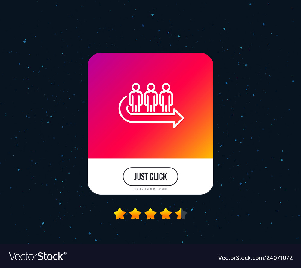 Queue line icon people waiting sign direction Vector Image