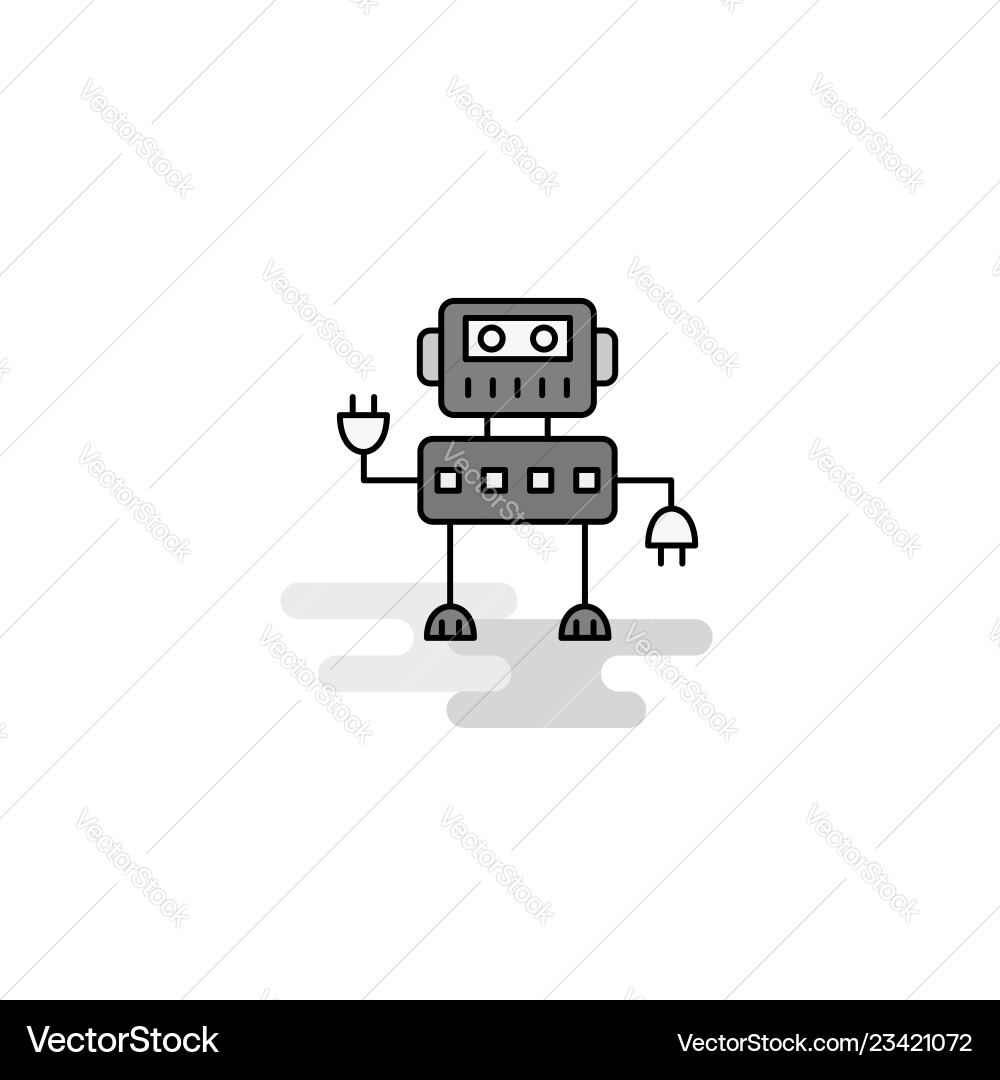 Robotics web icon flat line filled gray Royalty Free Vector