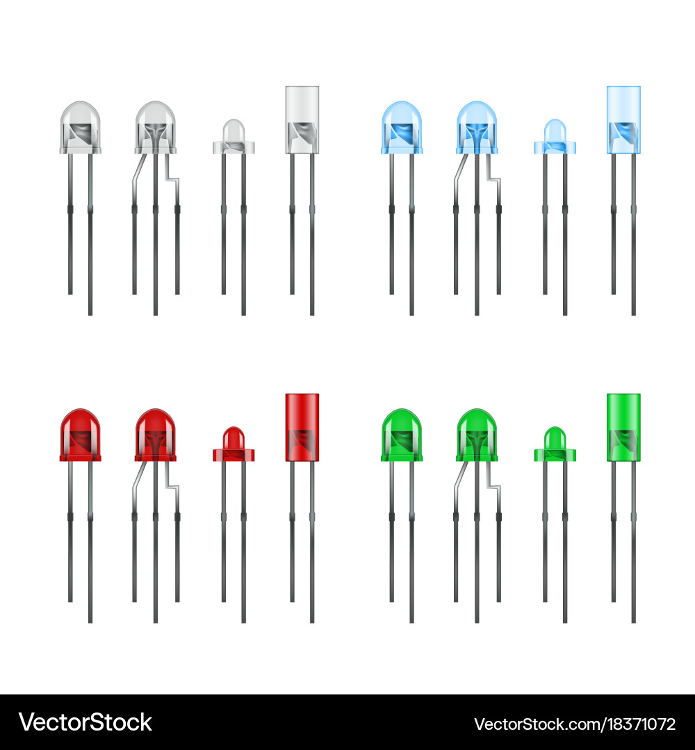 Set of realistic transparent leds Royalty Free Vector Image