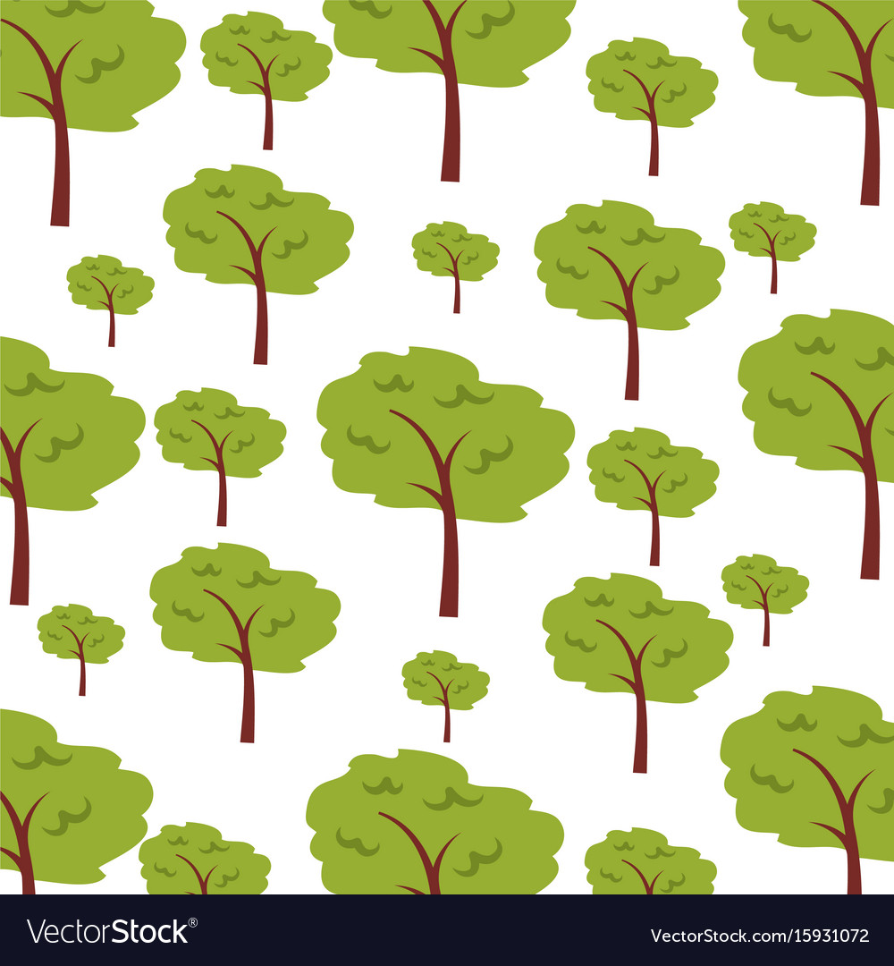 Tree plant forest pattern background Royalty Free Vector