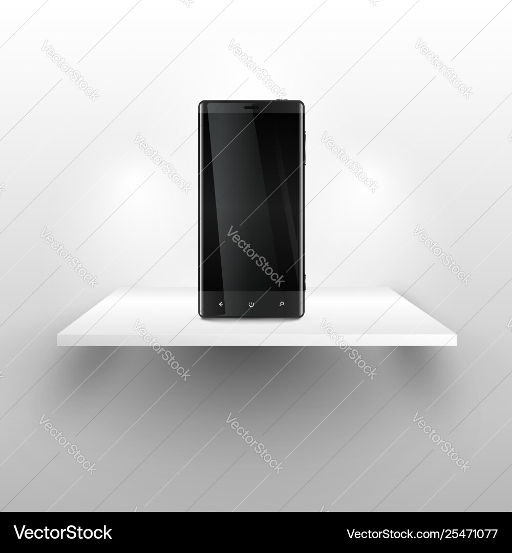 A mobile phones on shelf realistic Royalty Free Vector Image