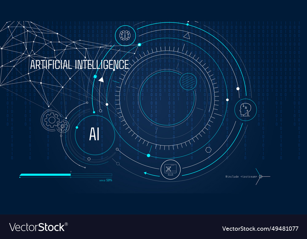 Artificial intelligence computing technology is Vector Image