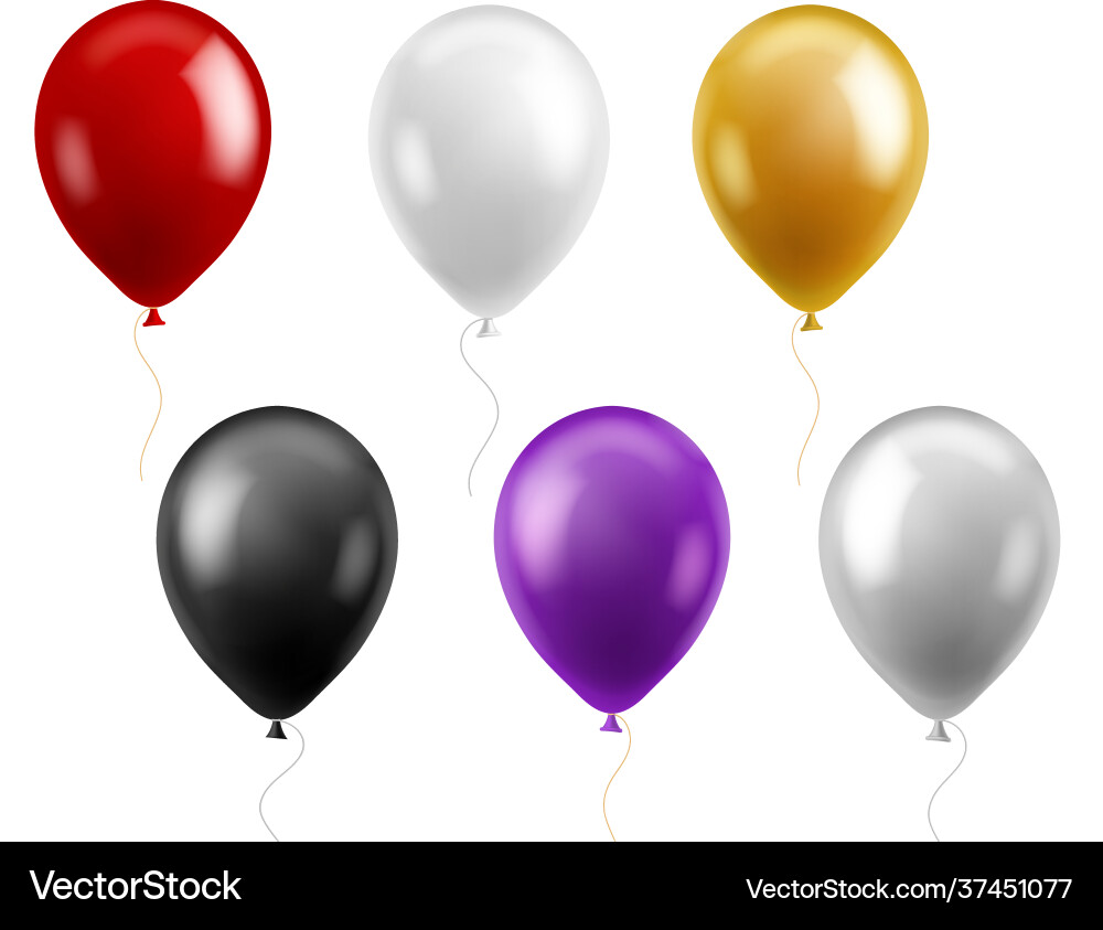 Balloons colorful set round flying balloon Vector Image