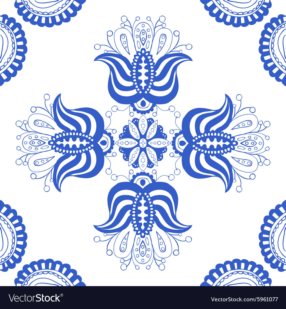 Blue seamless pattern Royalty Free Vector Image