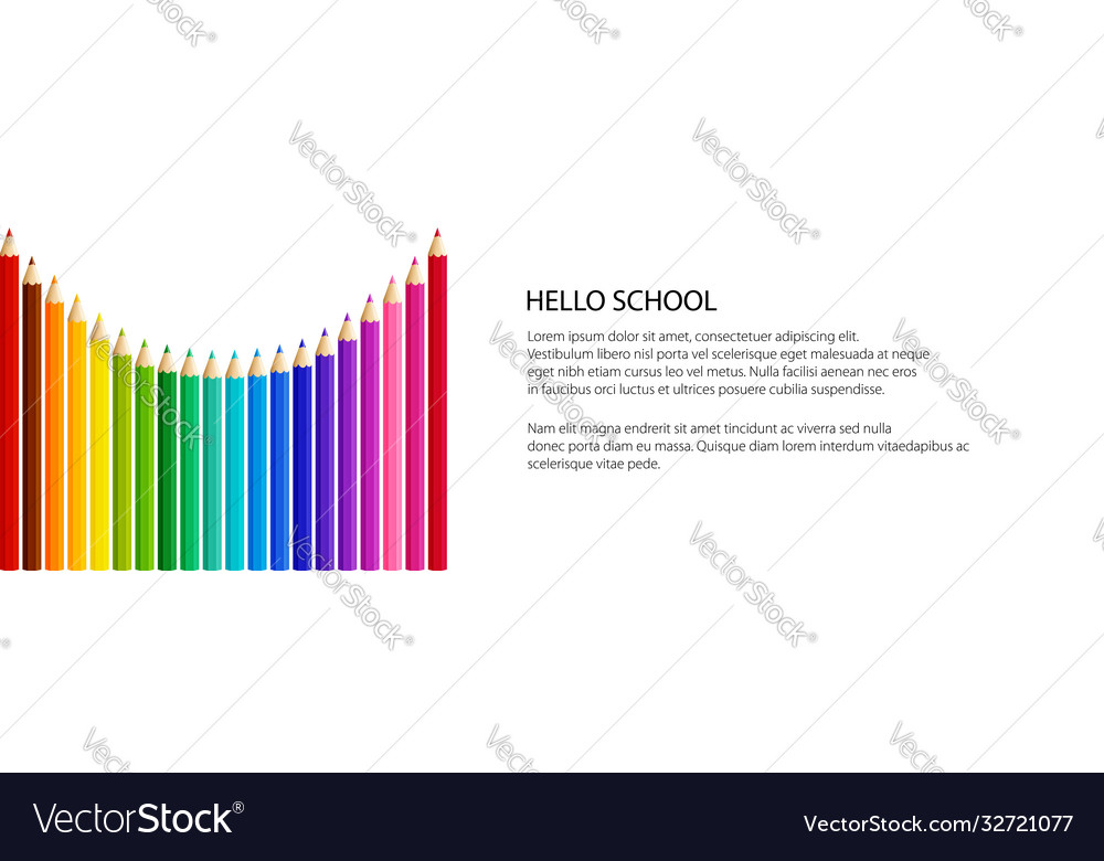 Colored pencils banner Royalty Free Vector Image