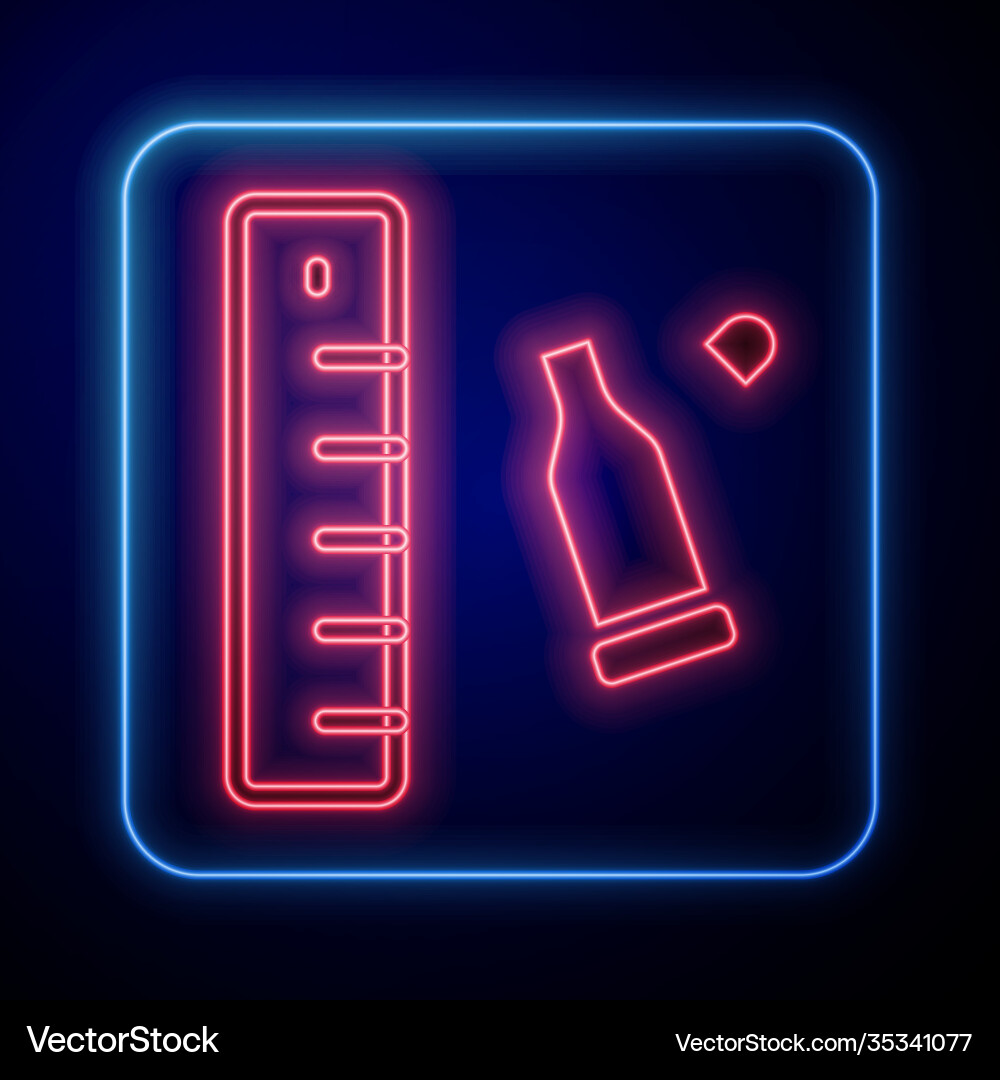 Glowing neon bullet casing as a piece evidence Vector Image