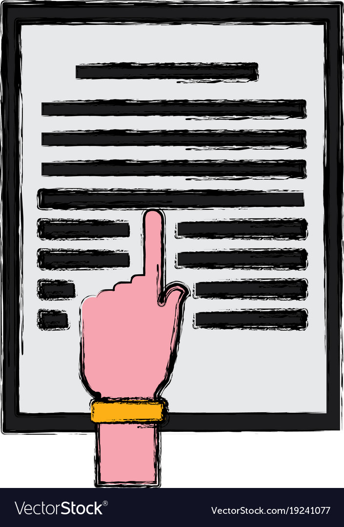 Hand pointing document Royalty Free Vector Image