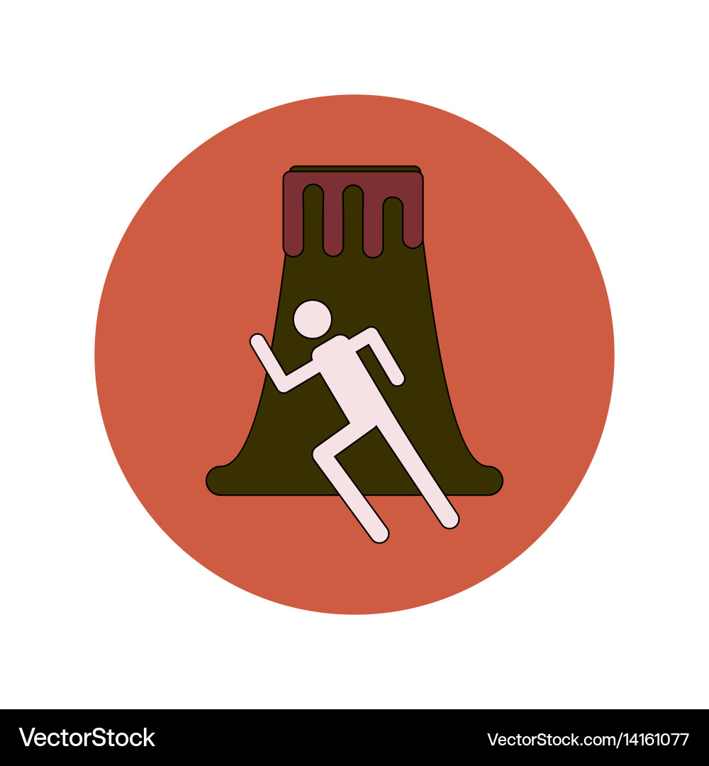 In flat design of volcano Royalty Free Vector Image