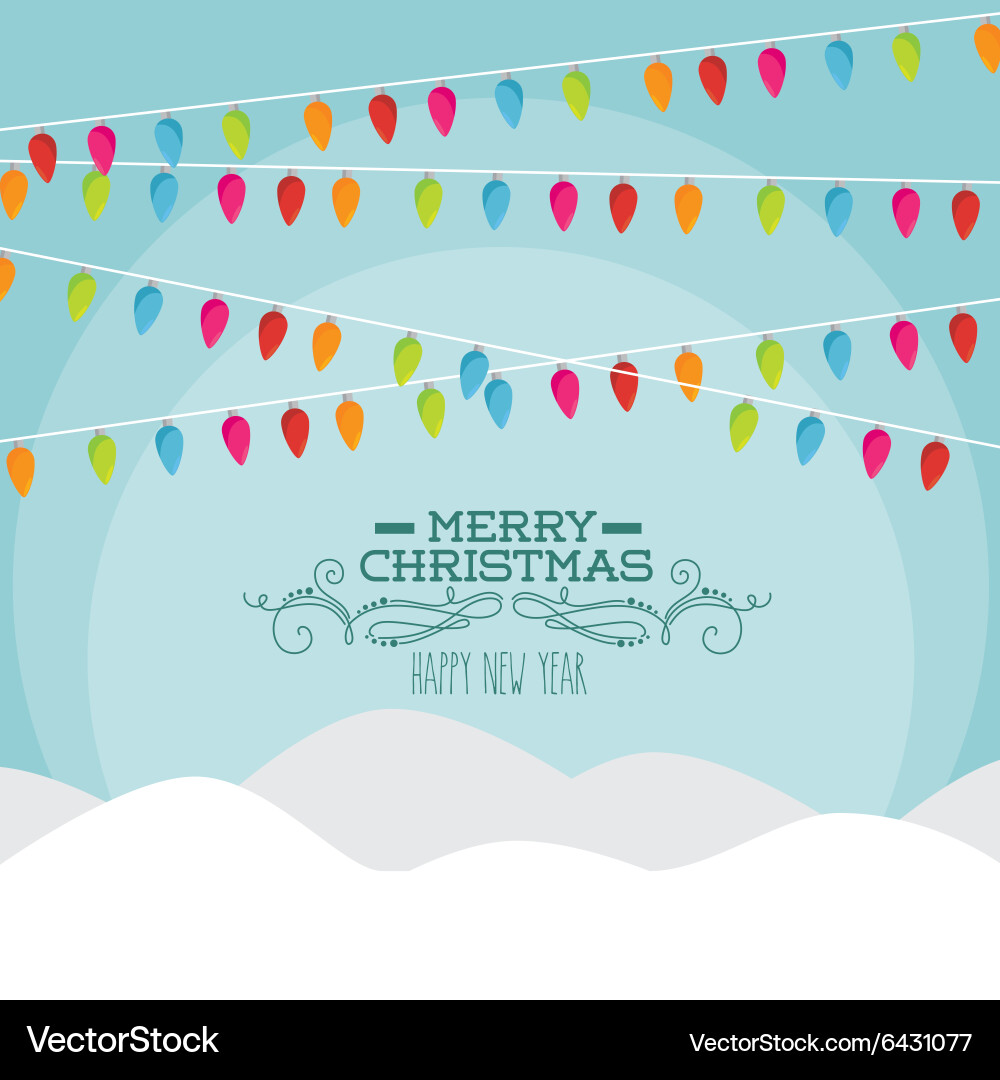 Merry christmas colorful card design Royalty Free Vector