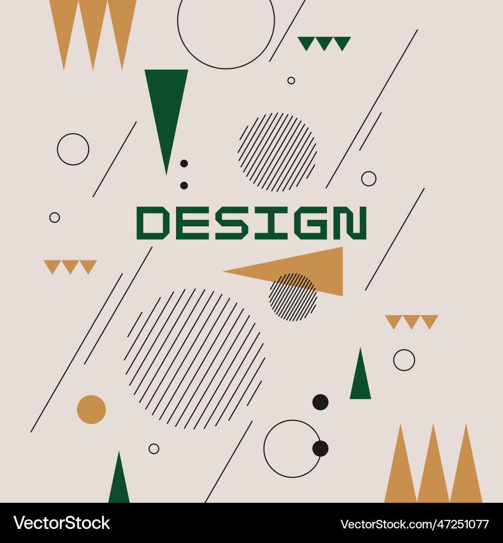 Modern geometric composition of various shapes Vector Image