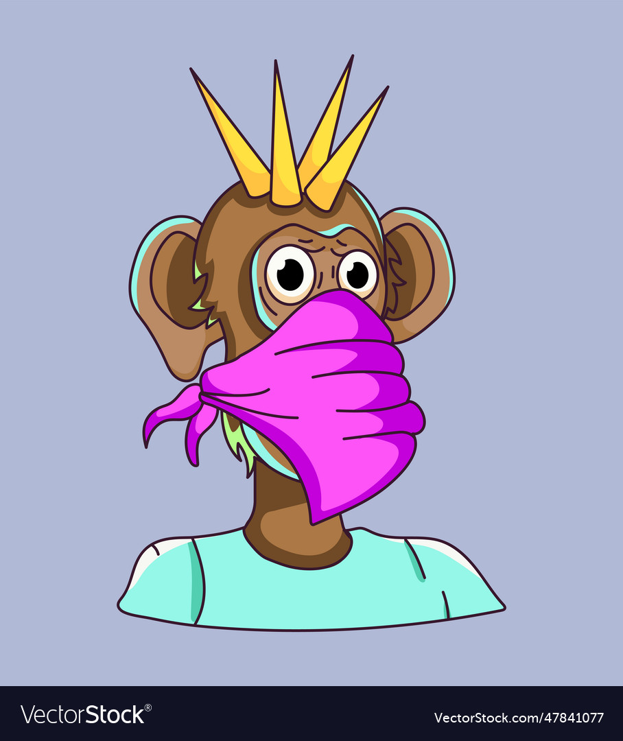 Nft monkey Royalty Free Vector Image - VectorStock