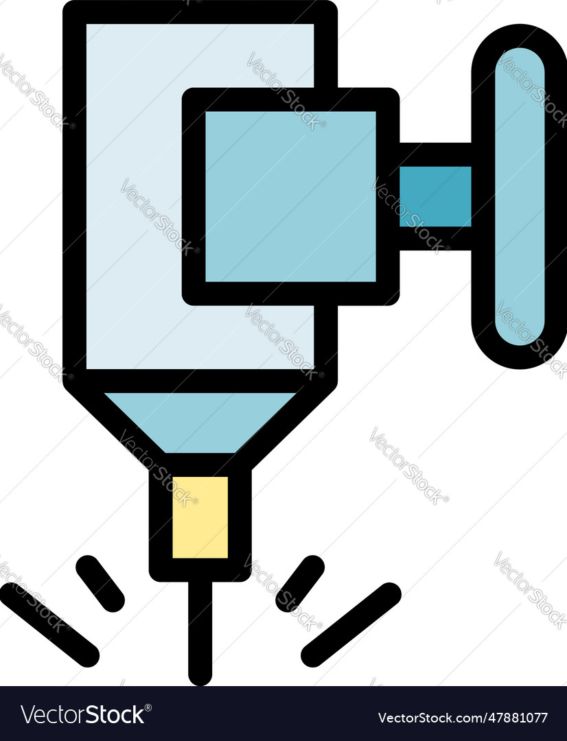 Press cnc machine icon flat Royalty Free Vector Image