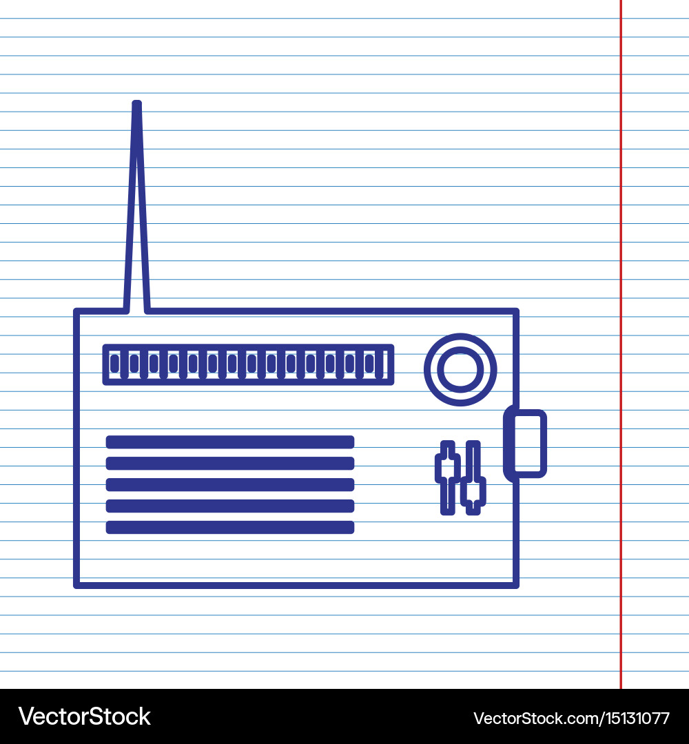 Radio sign navy line icon Royalty Free Vector Image