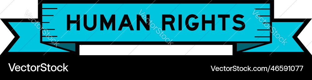 Ribbon label banner with word human rights Vector Image