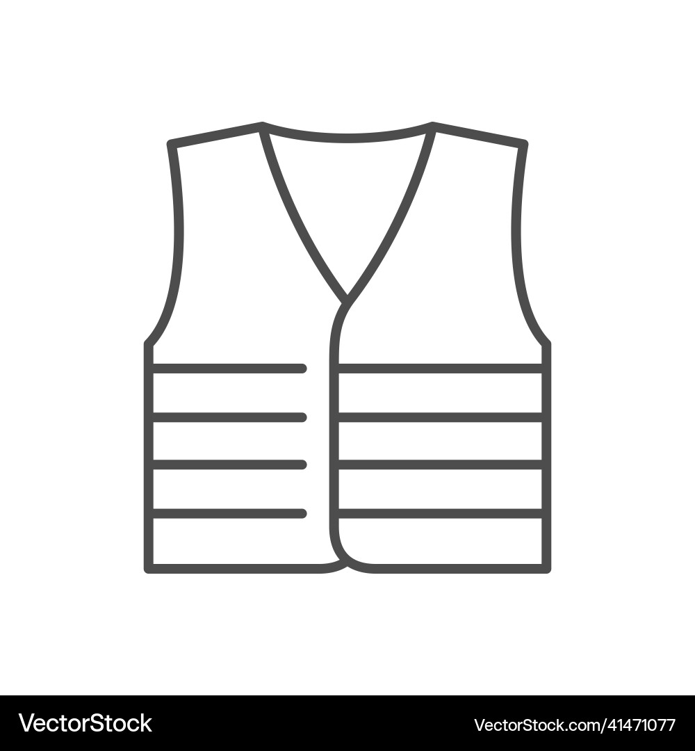 Safety vest line outline icon Royalty Free Vector Image