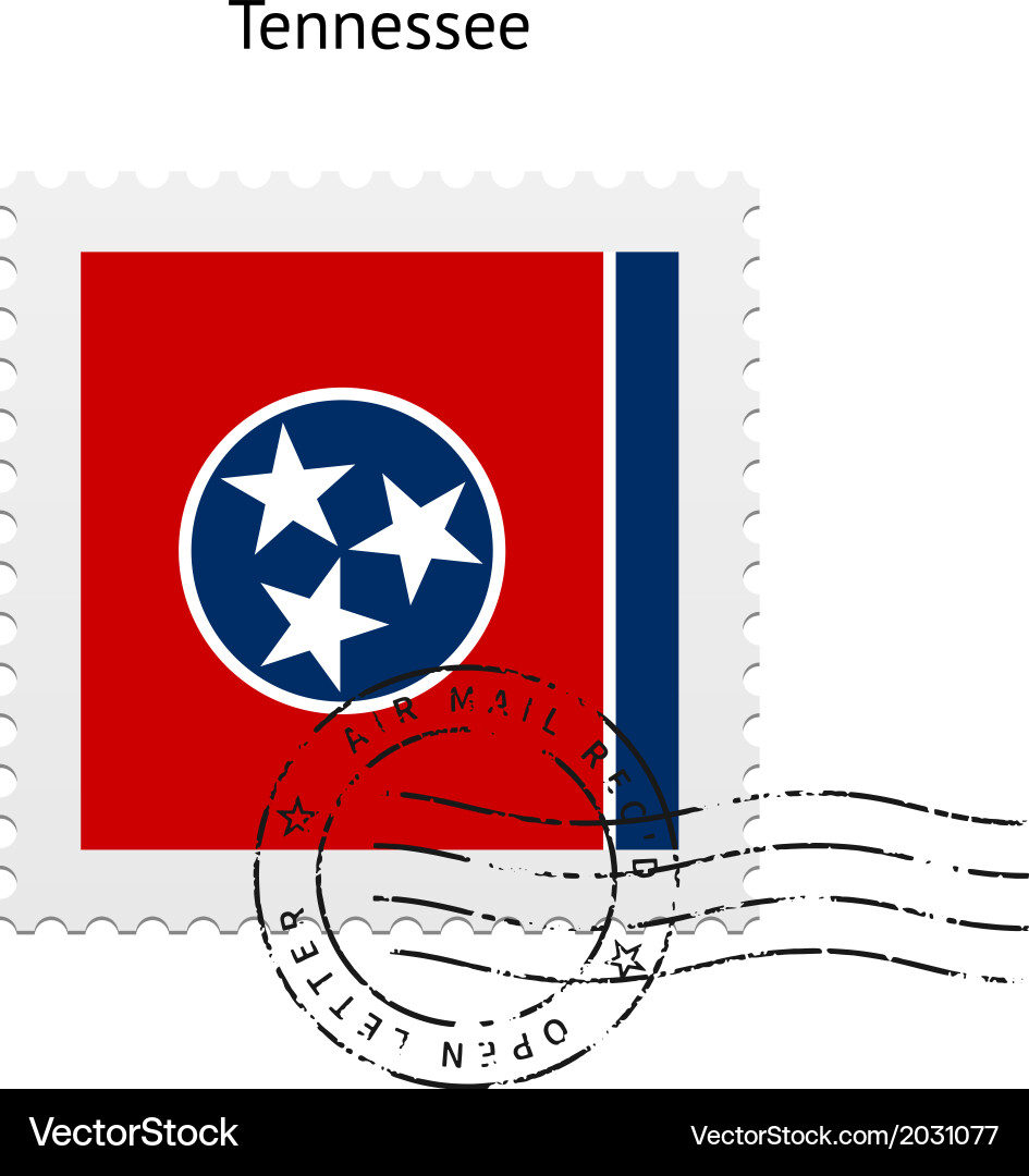 State of tennessee flag postage stamp Royalty Free Vector