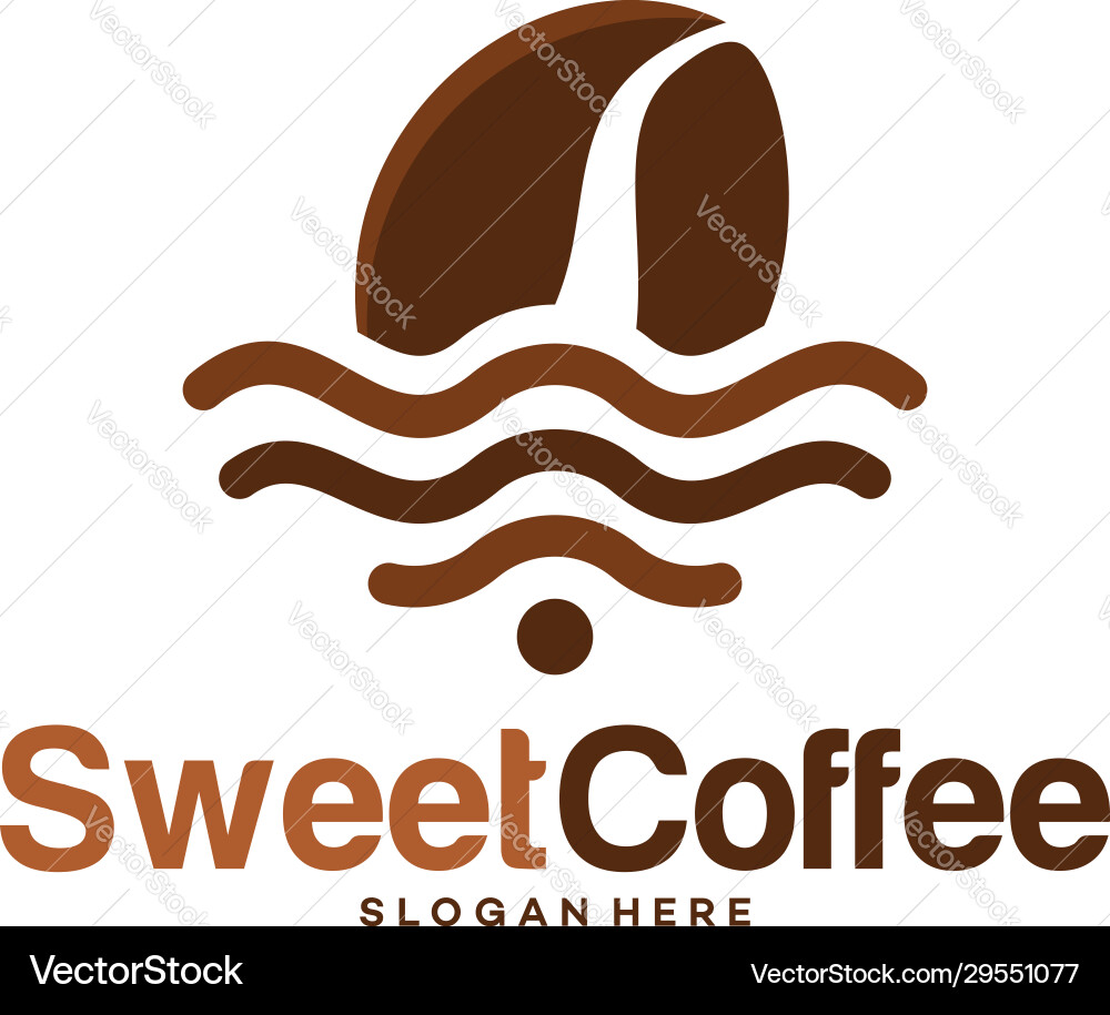 Sweet coffee logo designs concept drink Royalty Free Vector