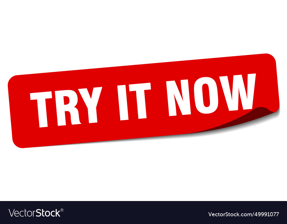Try it now sticker try it now label Royalty Free Vector