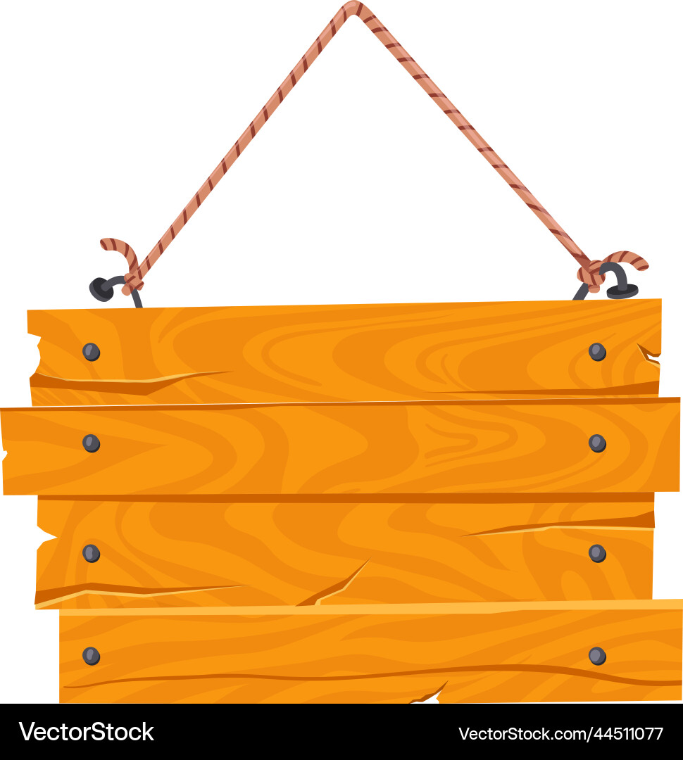 Wooden signboard cartoon Royalty Free Vector Image