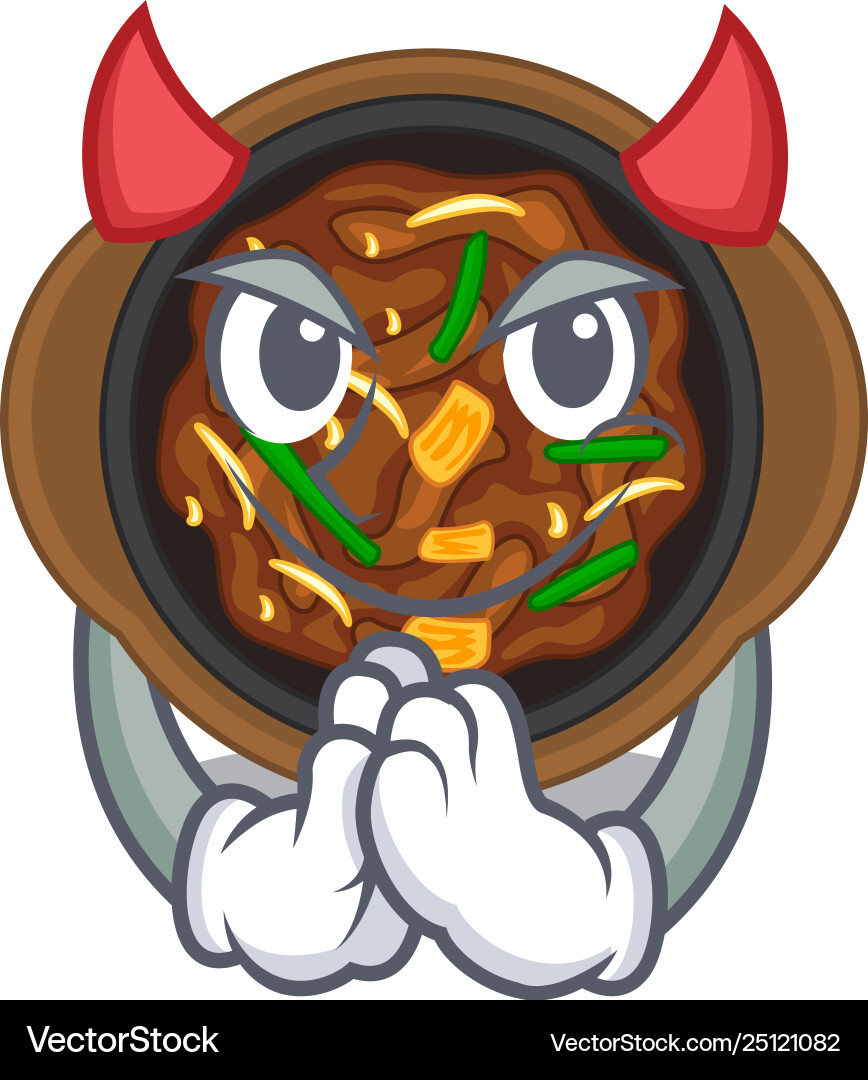 Devil bulgogi in a cartoon shape Royalty Free Vector Image