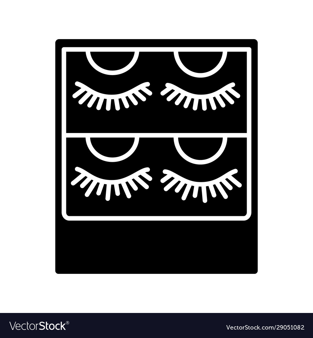 False eyelashes packaging glyph icon Royalty Free Vector False eyelashes packaging glyph icon Royalty Free Vector