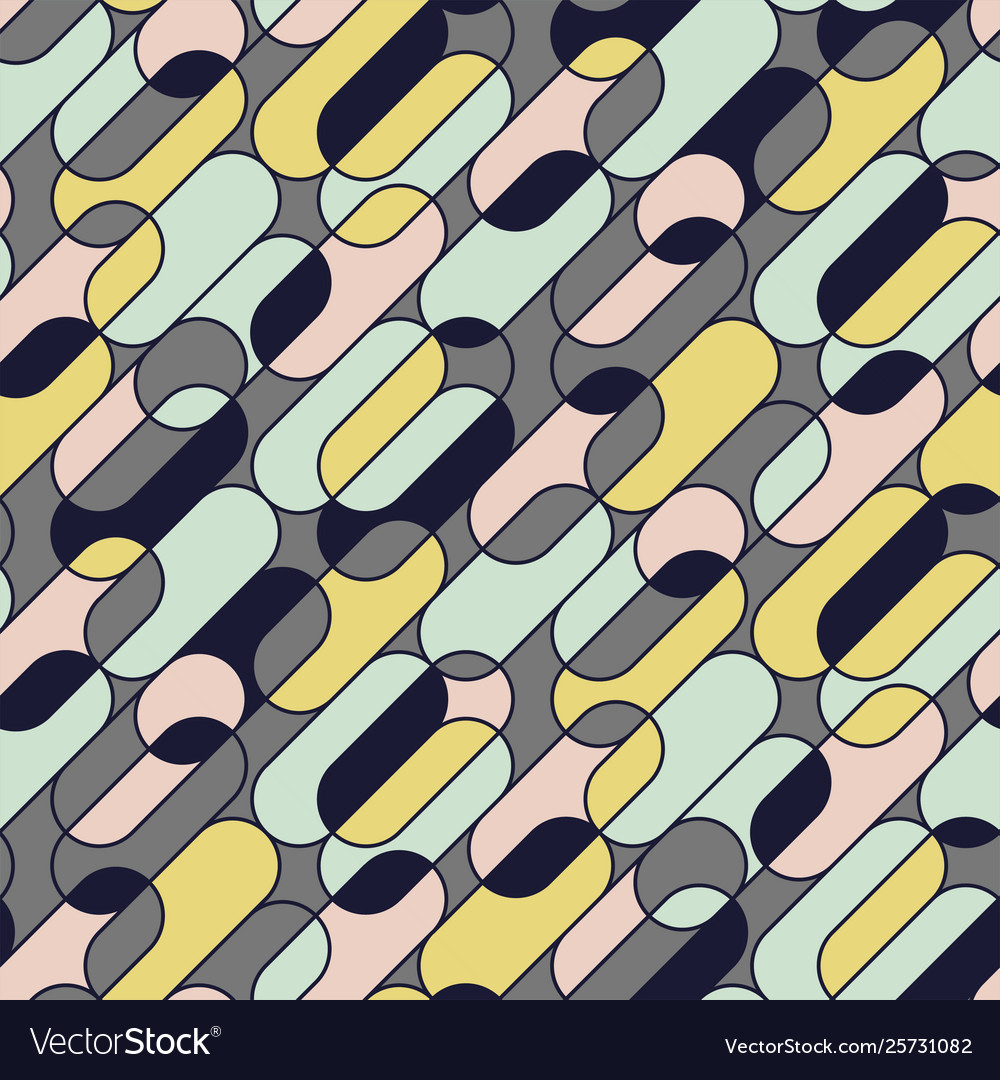 Geometric outline shapes seamless pattern Vector Image