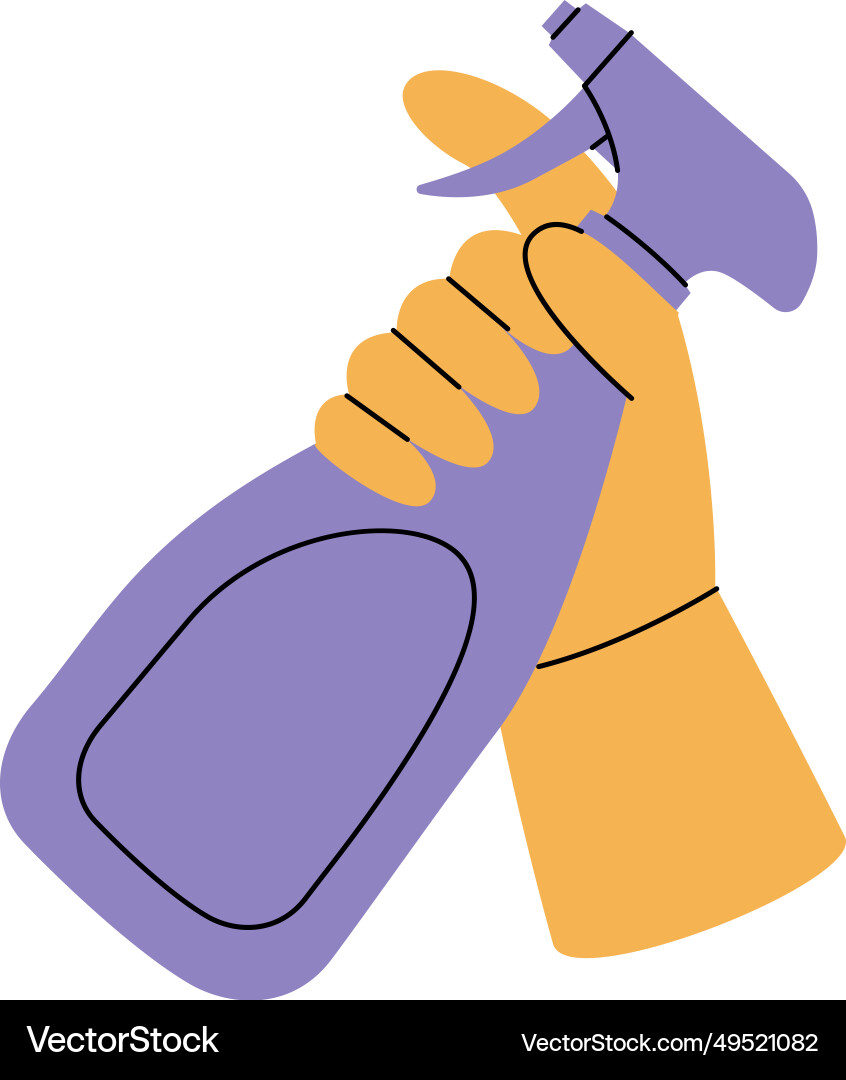 Hand with disinfectant spray cleaning service Vector Image