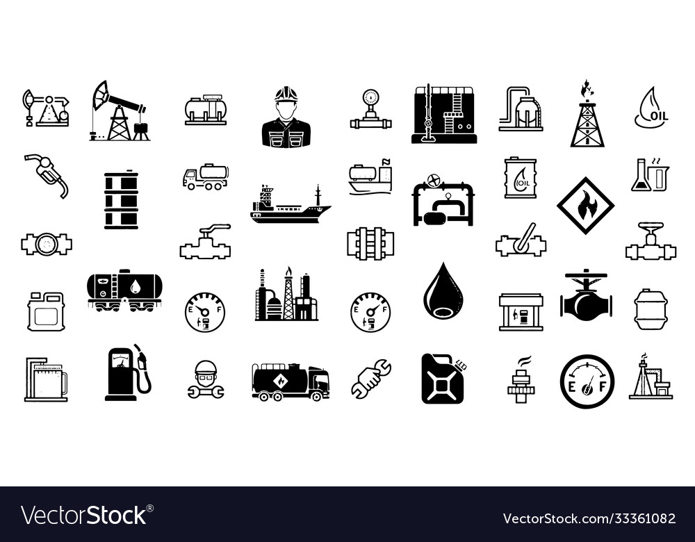 Industry oil icon set Royalty Free Vector Image Industry oil icon set Royalty Free Vector Image