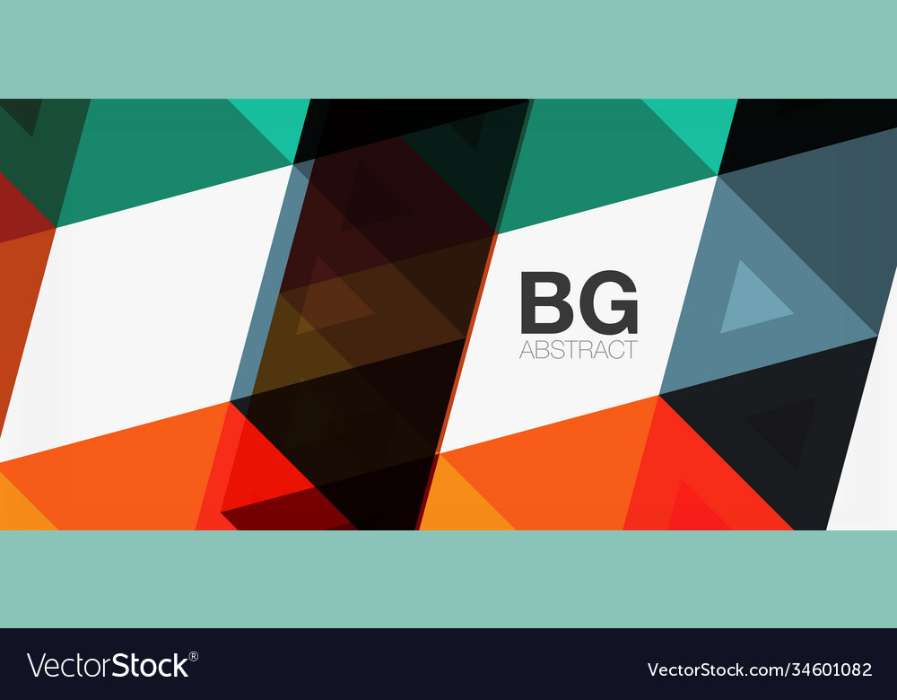 Mosaic Triangle Pattern Abstract Background Vector Image