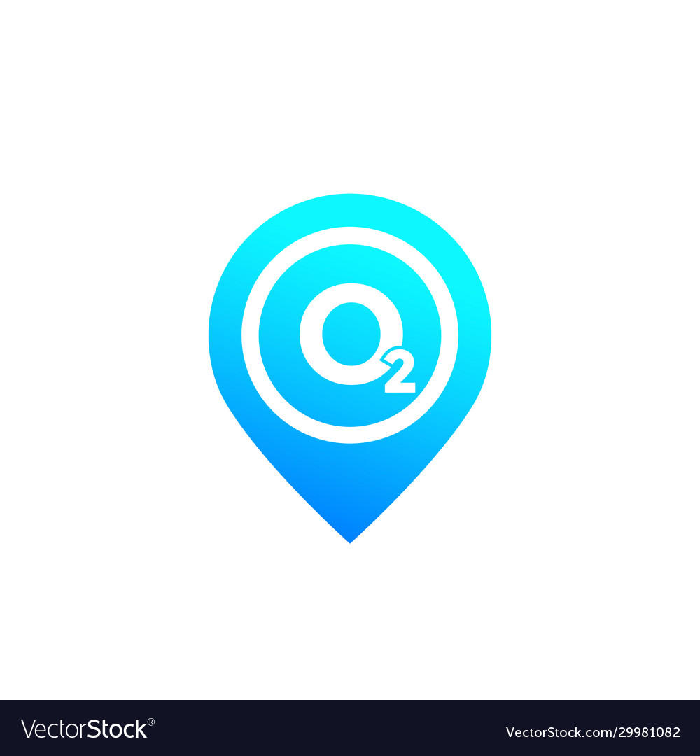 Oxygen o2 icon with mark Royalty Free Vector Image