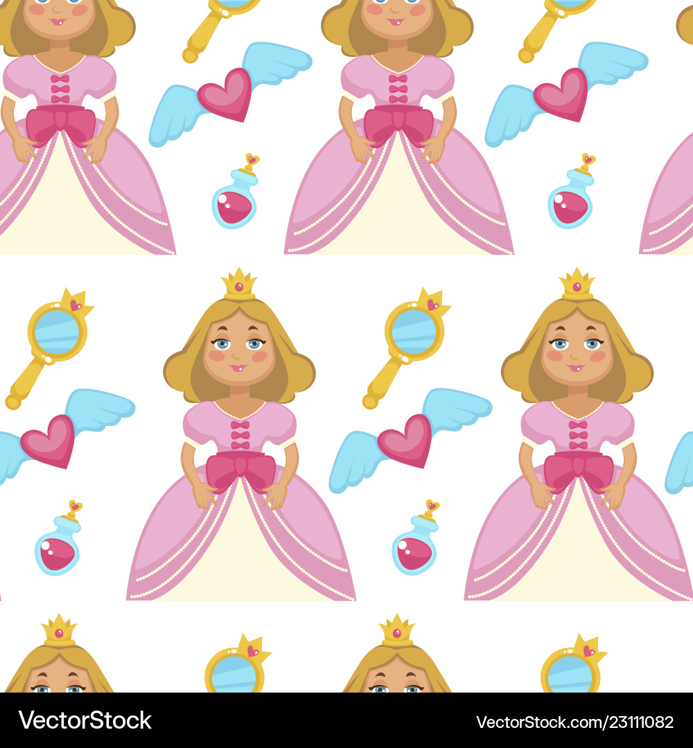 Princess with fairy elements unicorn and magic Vector Image