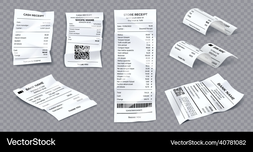 Realistic rolled curved and crumpled bank Vector Image