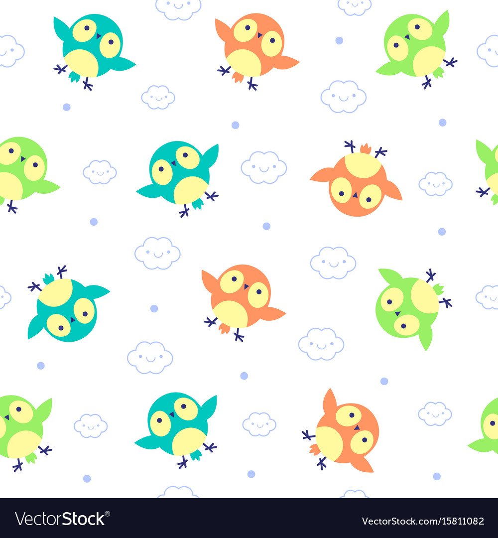 Seamless pattern bird Royalty Free Vector Image