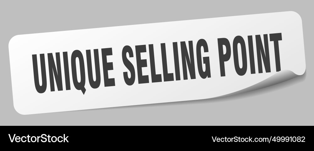 Unique selling point sticker unique selling point Vector Image