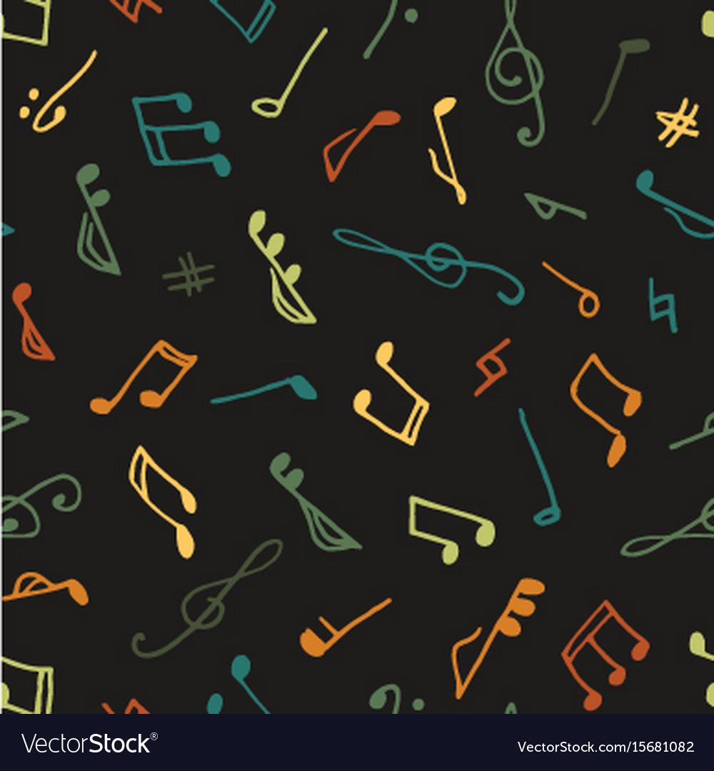 Varicolored seamless music pattern Royalty Free Vector Image