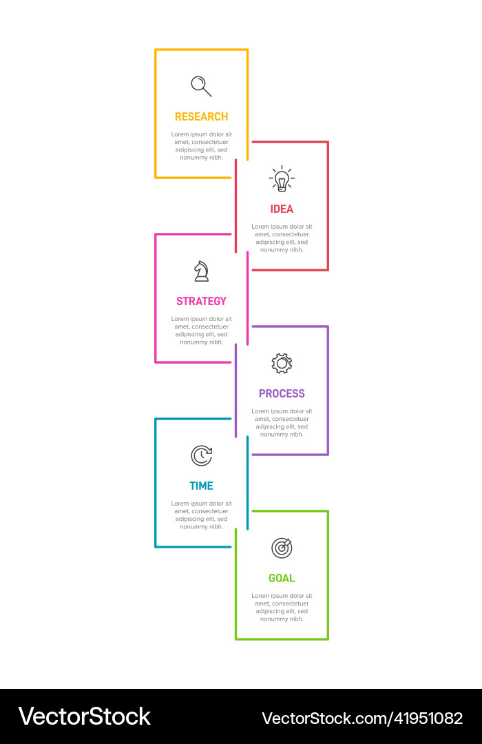 Vertical infographic design with icons and 6 Vector Image