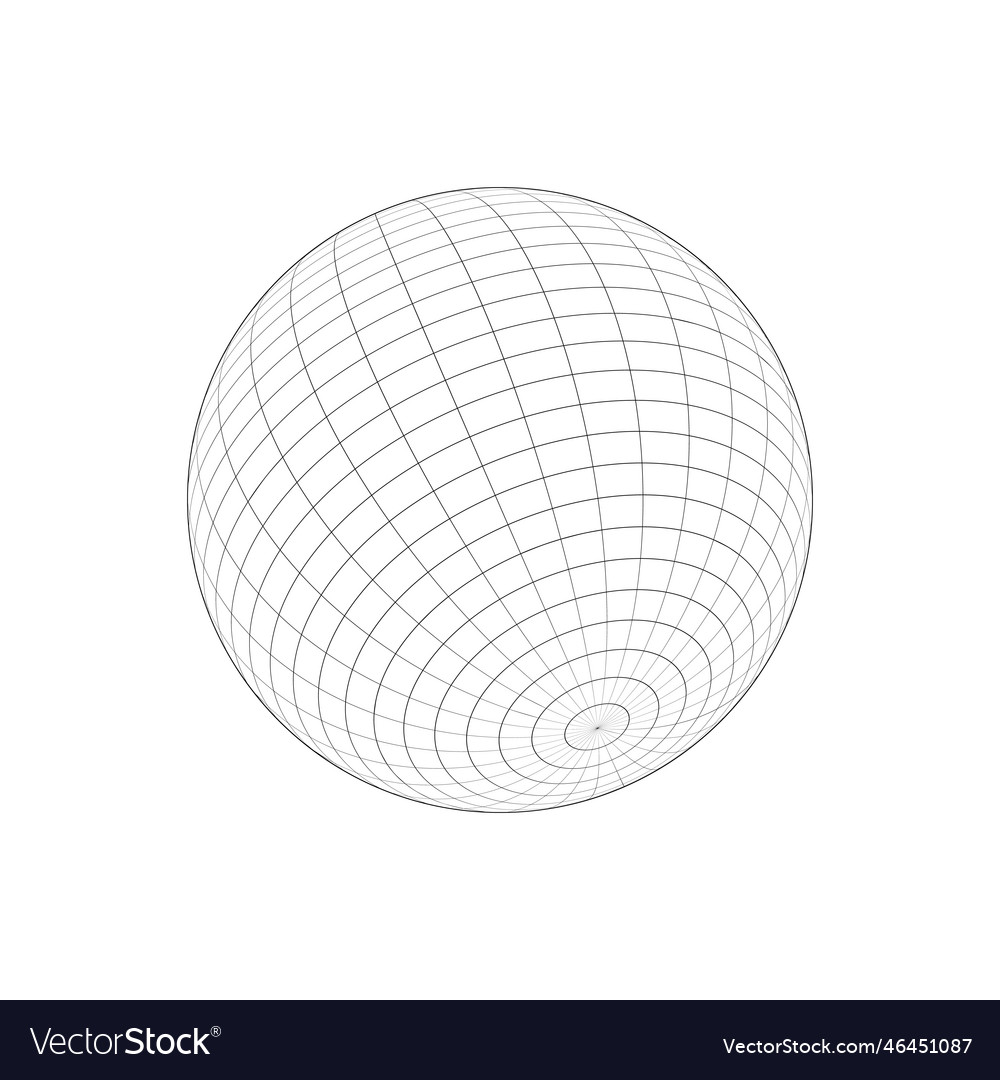 3d sphere wireframe icon isolated on white Vector Image
