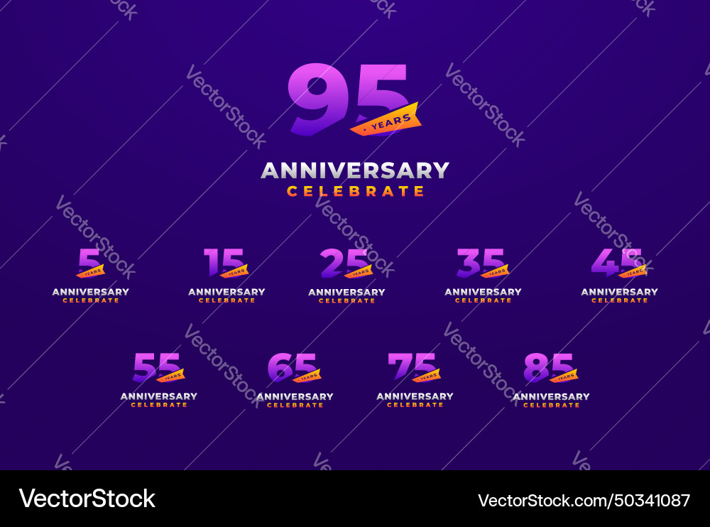 Anniversary number design for celebrate Royalty Free Vector
