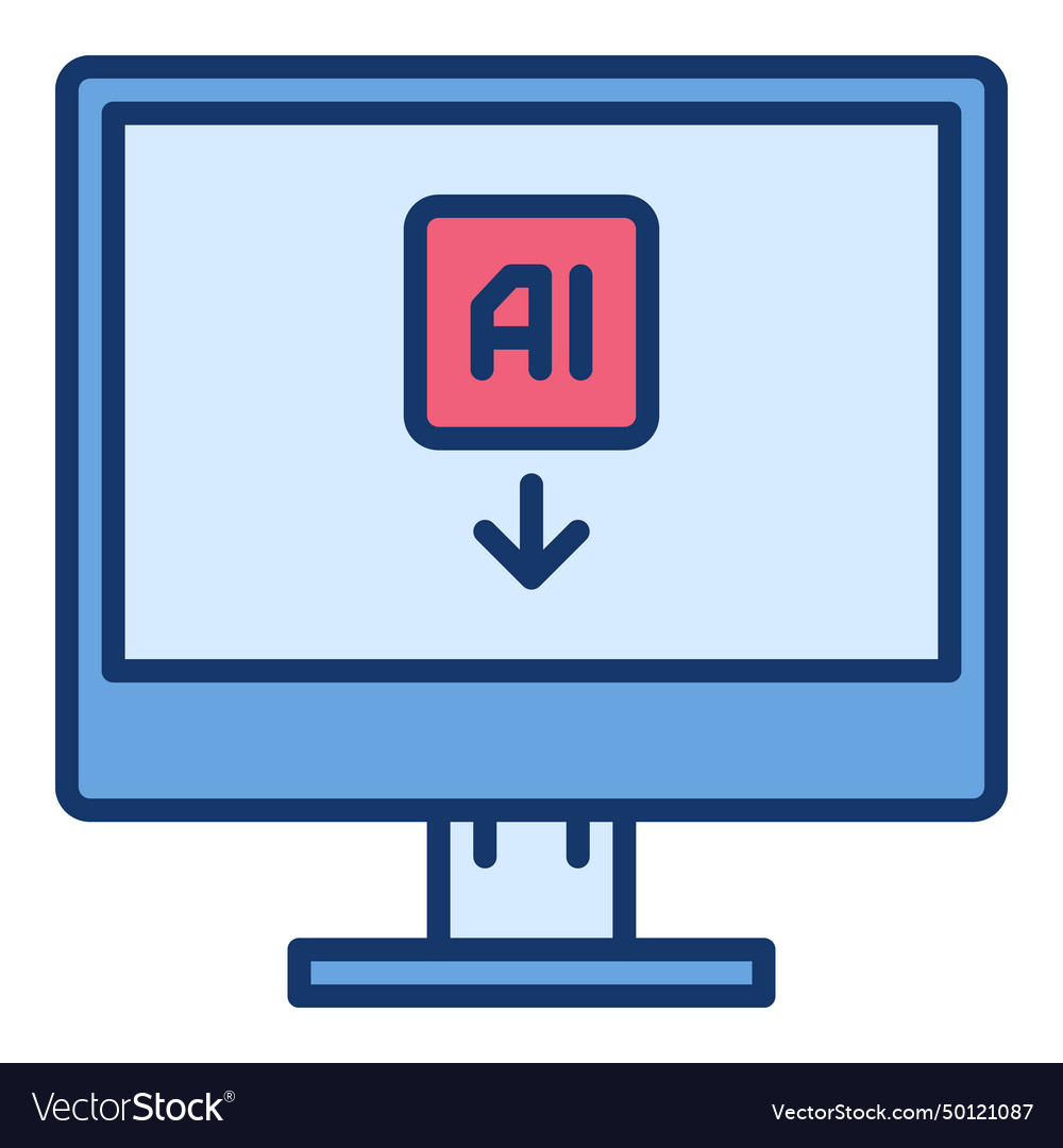 Artificial intelligence on computer display ai Vector Image