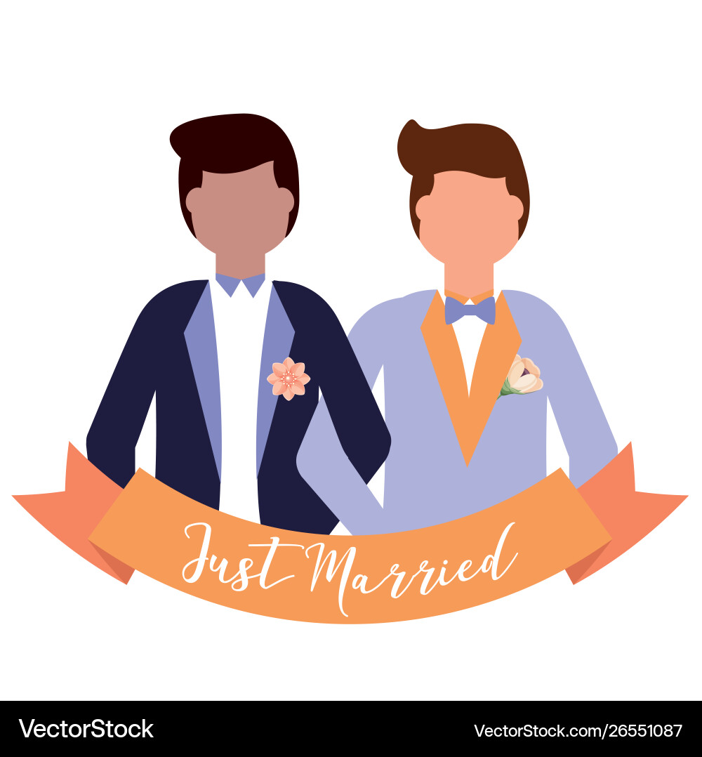 Gay wedding couple design Royalty Free Vector Image