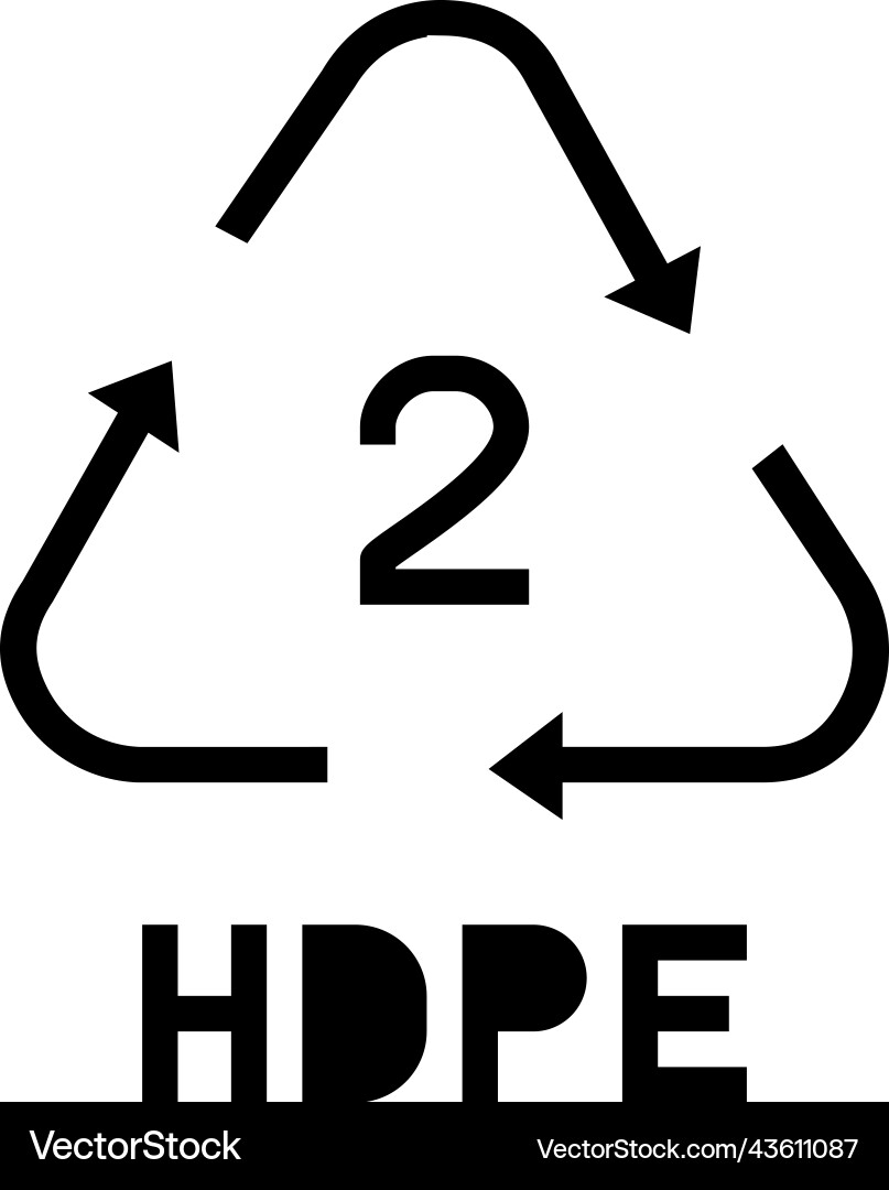 Hdpe recycle plastic product glyph icon Royalty Free Vector