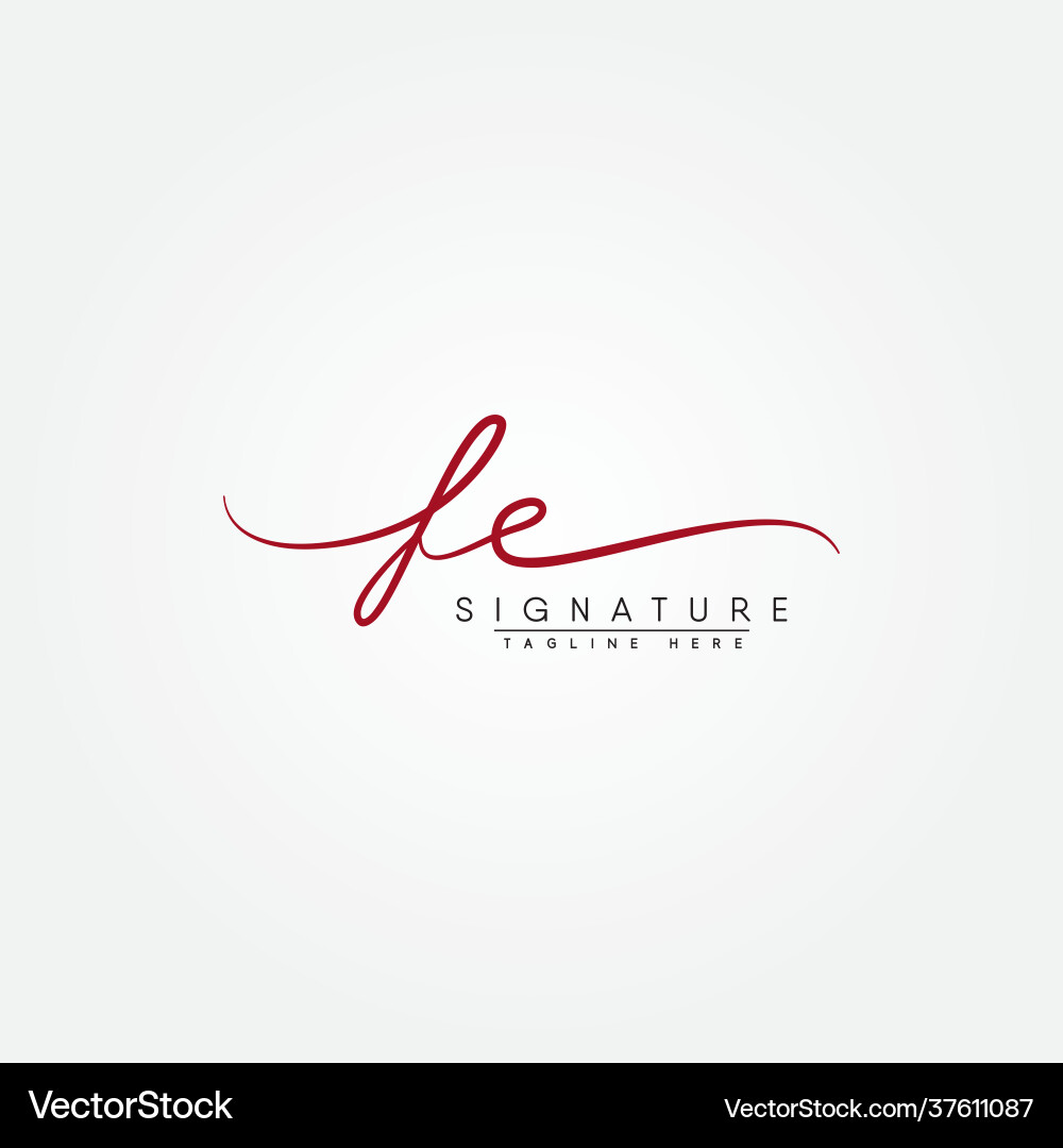 Initial letter fe logo - handwritten signature sty